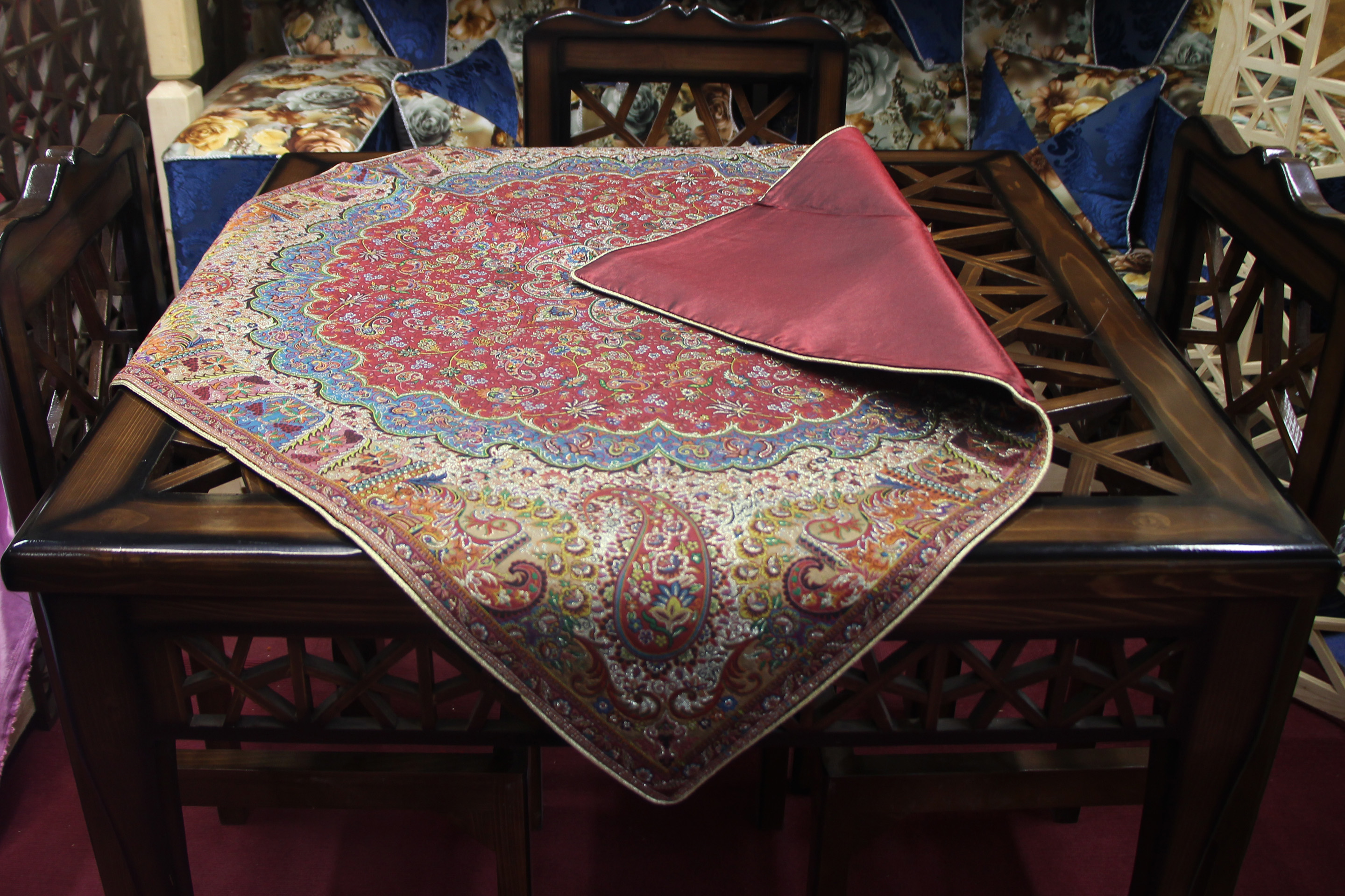 Termeh - Rezaei Mitra design - Crimson 100 cm | Taha Handicraft Shop